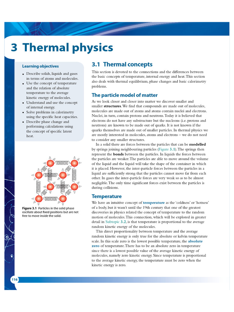 3 Thermal Physics | PDF | Temperature | Atoms