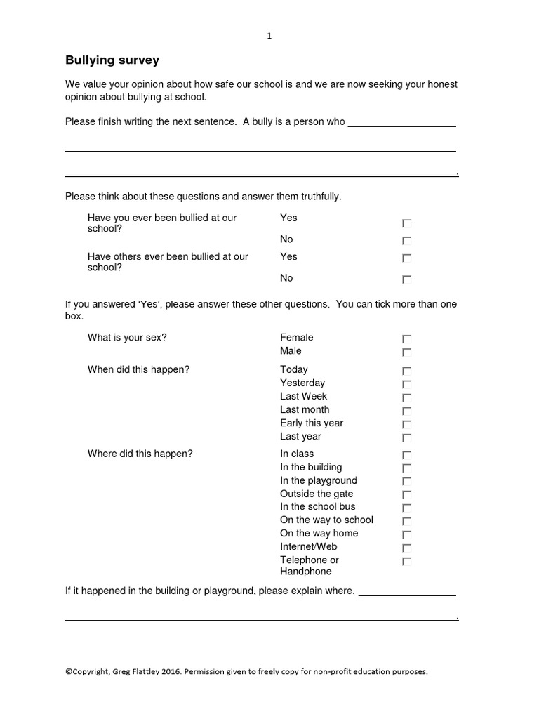106 Bullying Survey | PDF