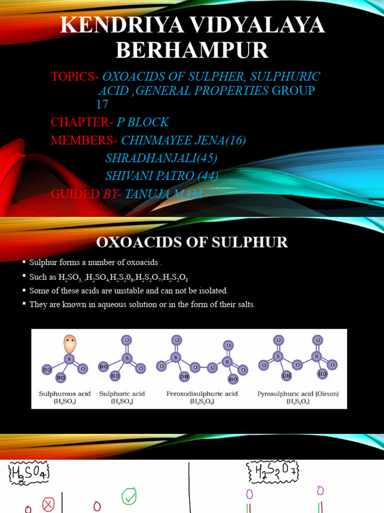 P Block Presentation | PDF | Sulfuric Acid | Acid