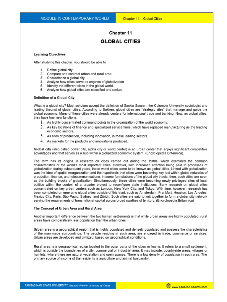 Understanding Global Cities | PDF | Economies
