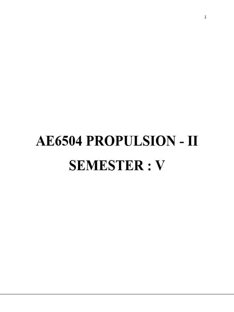 Propulsion - II Notes New | PDF | Rocket Engine | Jet Engine