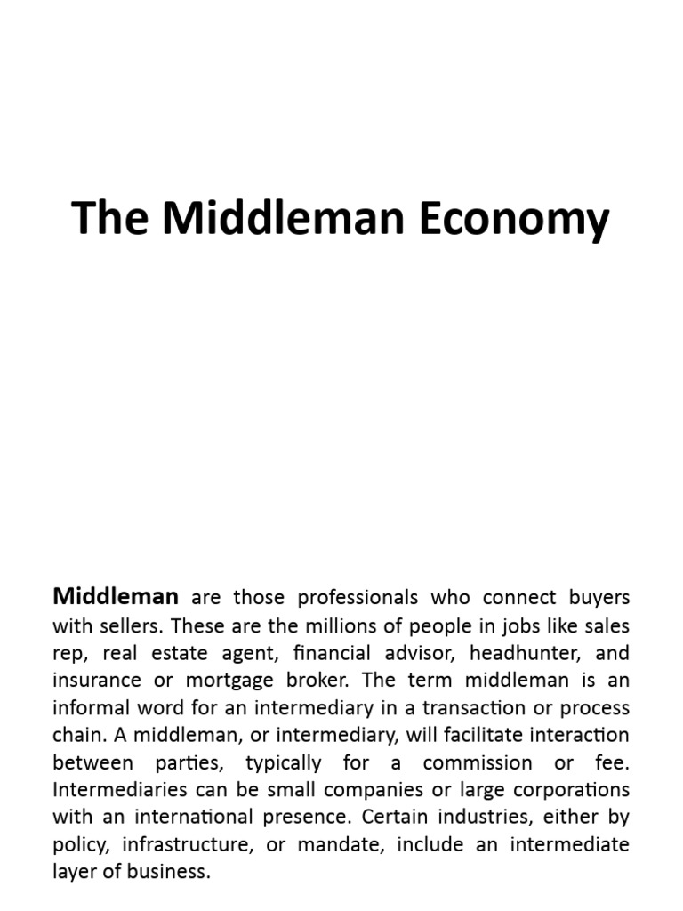 Understanding the Middleman Economy | PDF | Insurance | Risk