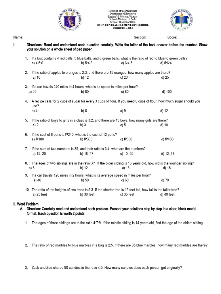 Elementary Math Test | PDF | Mathematics