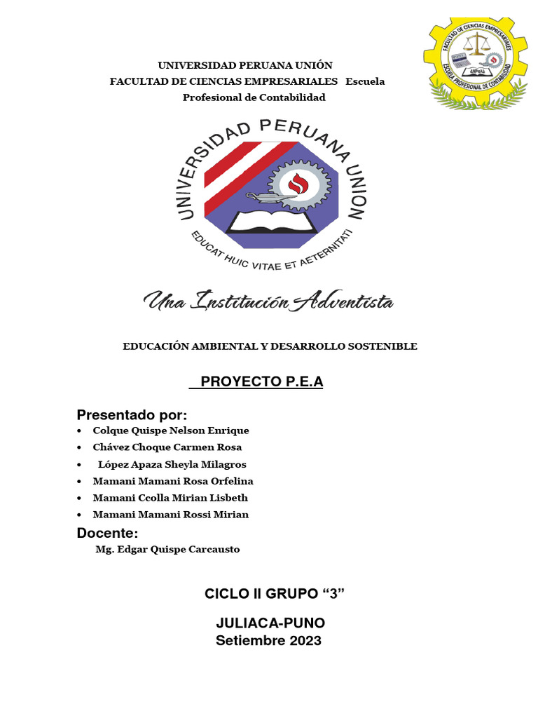 proyecto P.E.A 1 | PDF | Residuos | Reciclaje