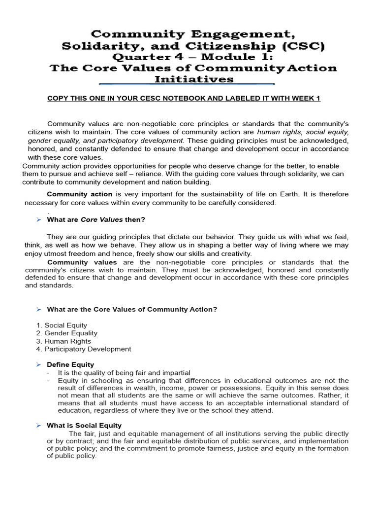 CESC-4TH-QUARTER-MODULE-1 | PDF | Social Equality | Rights