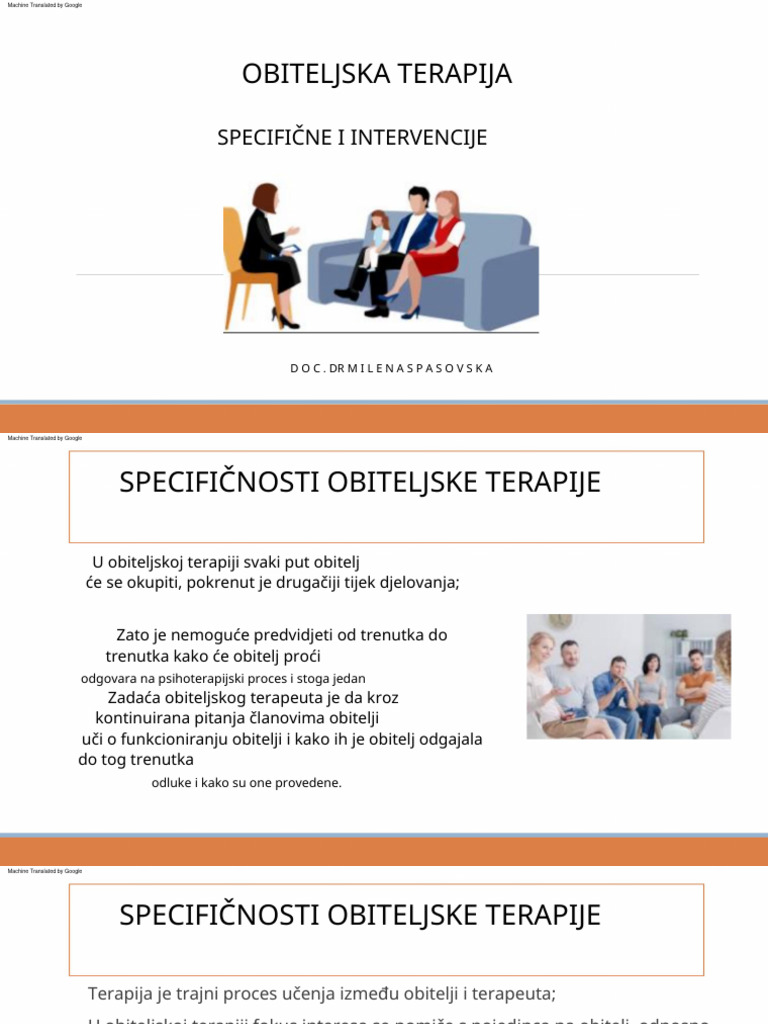 Obiteljska Terapija - Specifičnosti I Intervencije | PDF