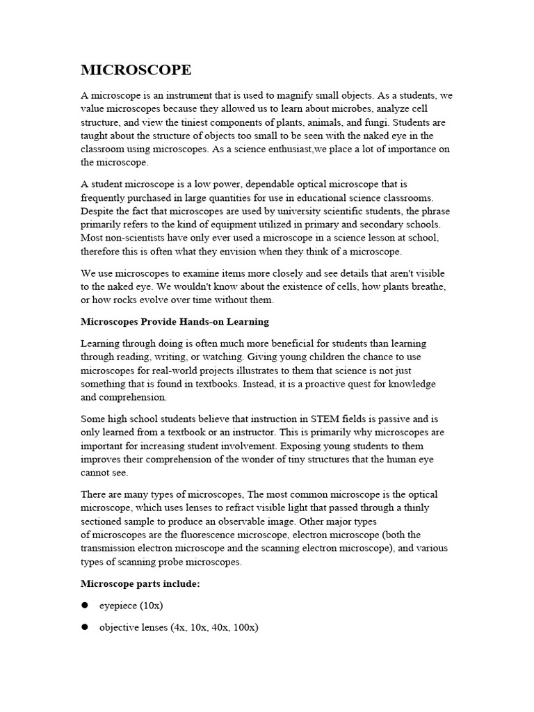 Microscope Pdf Microscope Physical Sciences