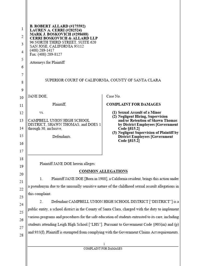 Legal Action: School Negligence | PDF | Damages | Negligence