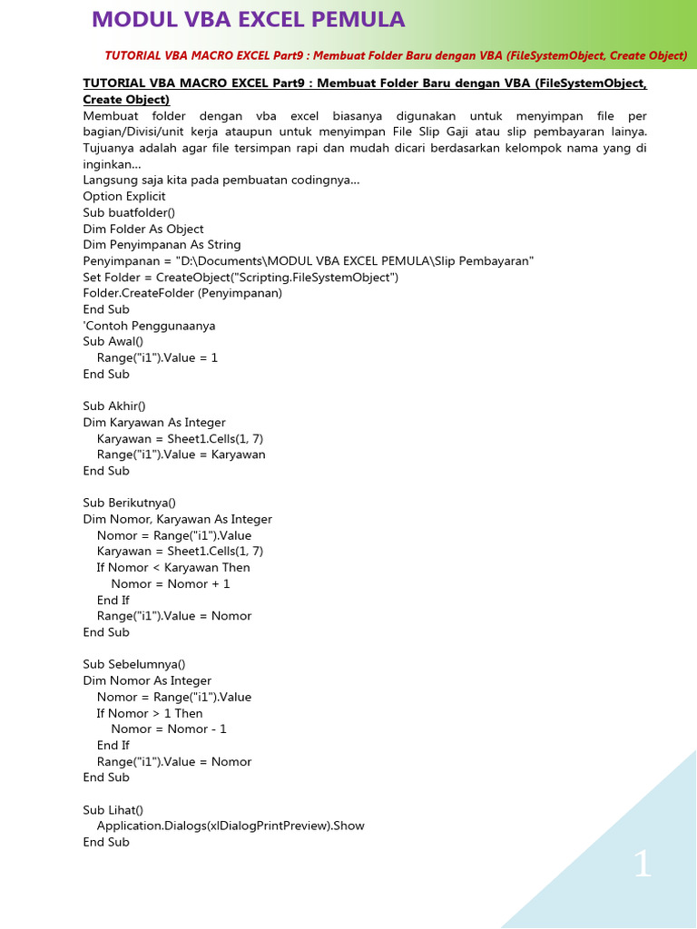 Modul Vba Excel Part 10 | PDF