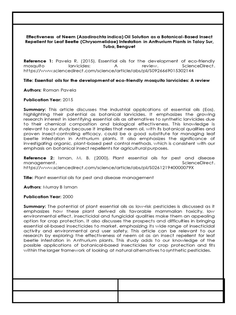 PR-RRL (2) | PDF | Insecticide | Essential Oil