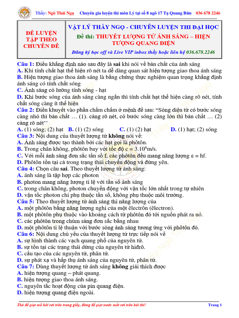Bản Sao Của 43 - De Thuyet Luong Tu Anh Sang - Hien Tuong Quang Dien | PDF