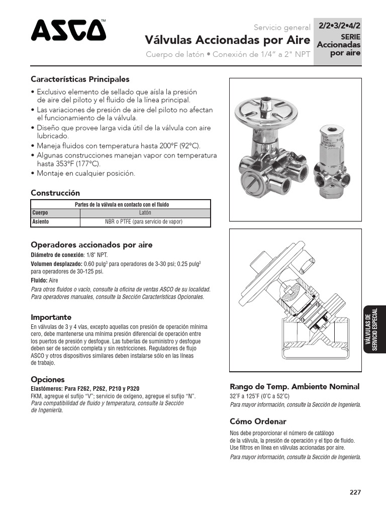 Catálogo Válvulas Accionadas Por Aire Es MX 5299906 | PDF | Presión ...