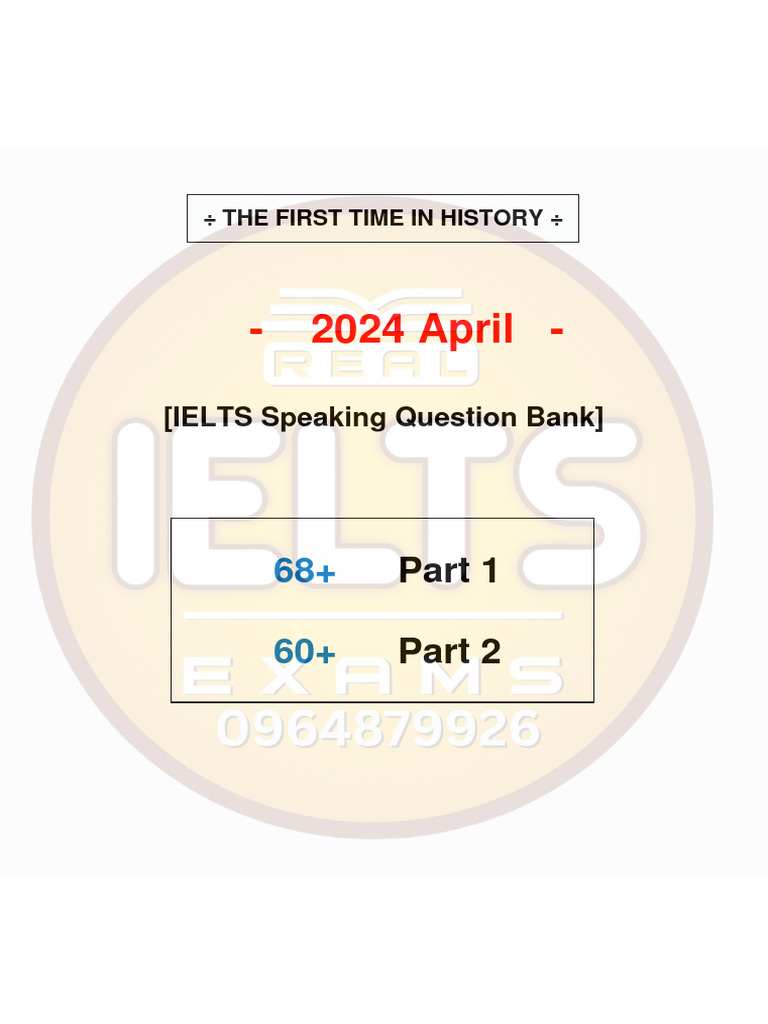 Speaking April 2024 Extra | PDF
