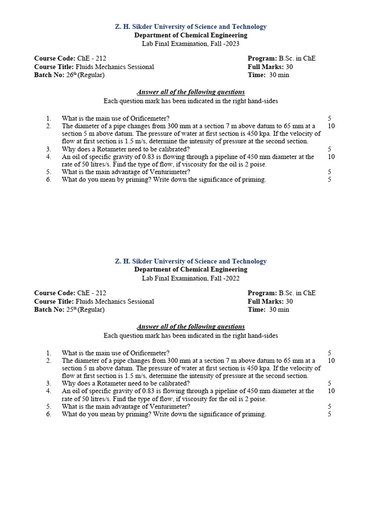 Lab Fluids Mechanics R - Copy | PDF | Flow Measurement | Fluid Dynamics
