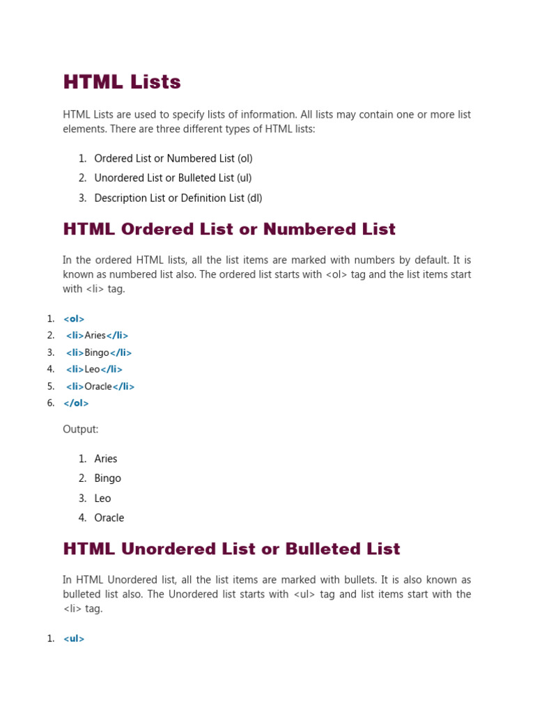 Web Notes 2 Pdf Hyperlink Html Element