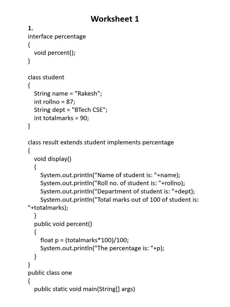 Java Interfaces and Student Results | PDF | Technology Development ...