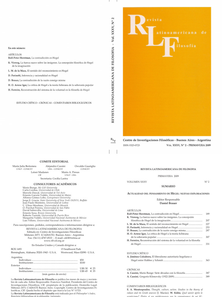 RLF 2009 2 | PDF | Georg Wilhelm Friedrich Hegel | Immanuel Kant