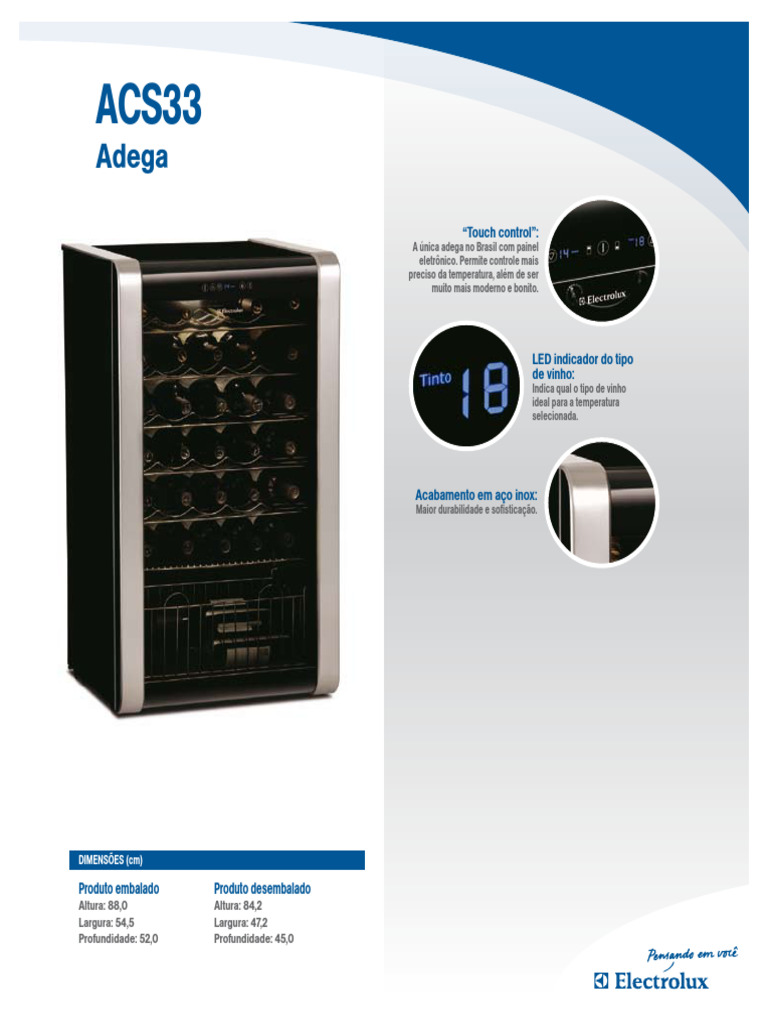 Electrolux Adega ACS33 | PDF