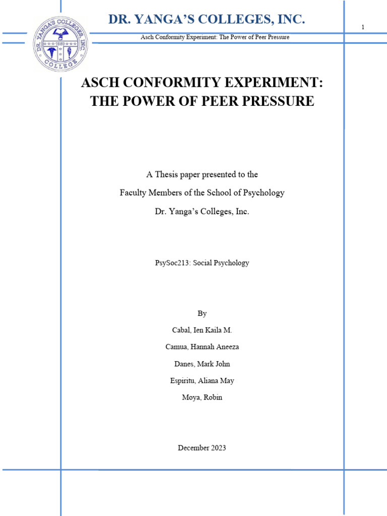 Group 6_asch Conformity | PDF | Conformity | Experiment