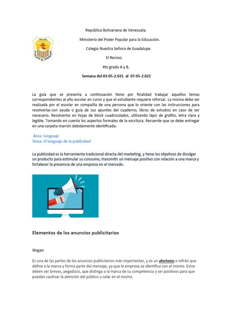 4° Semana 3 Al 7 Mayo | PDF