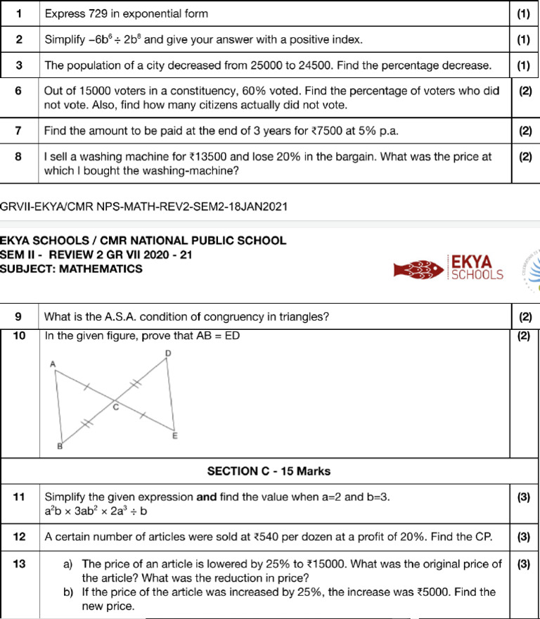 Math-question paper | PDF