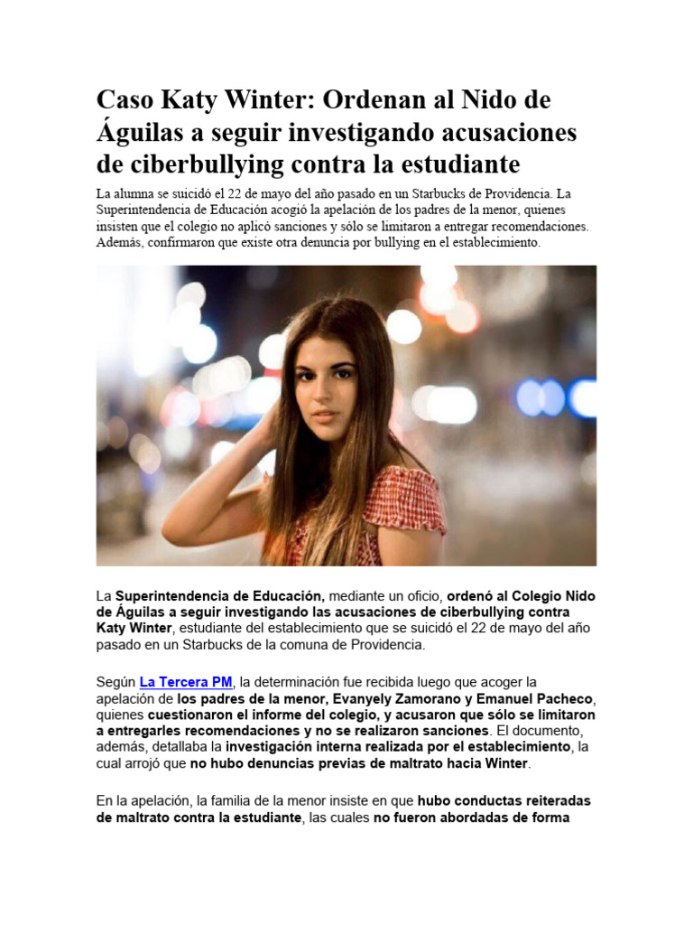 Caso Katy Winter | PDF