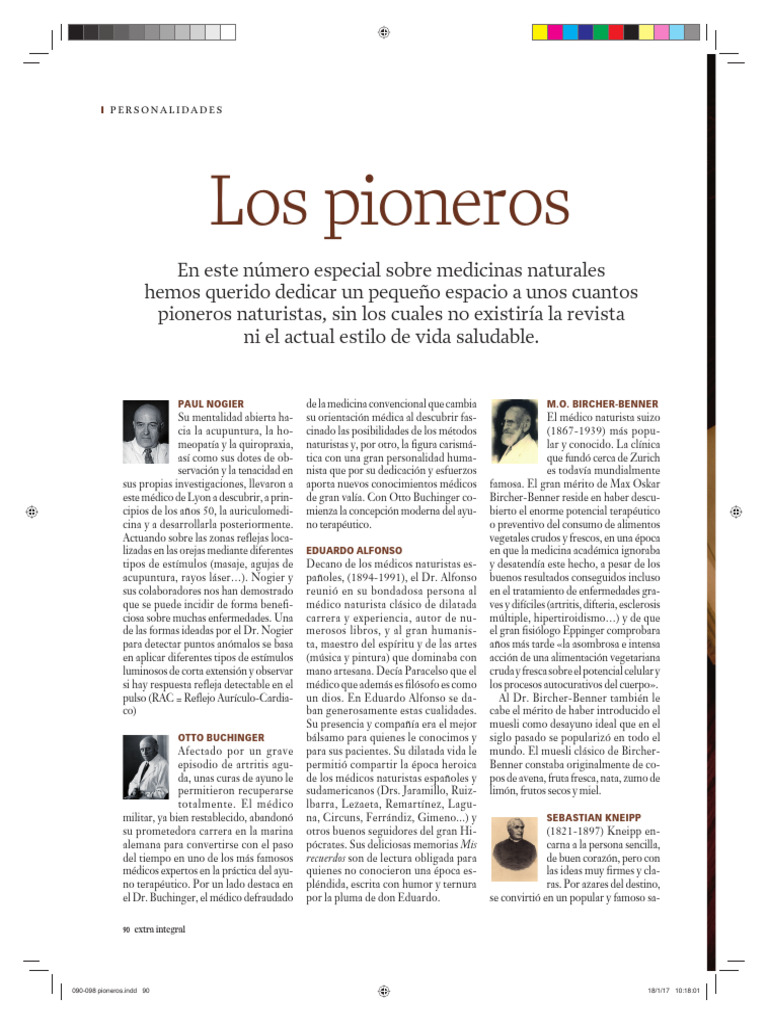 090-092 Pioneros - Indd | PDF | Medicina ortomolecular | Medicina