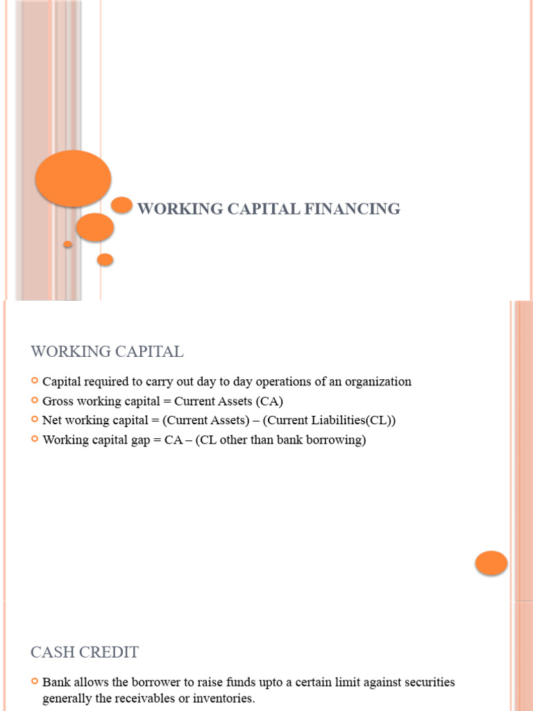 Working Capital & Financing Options | PDF | Finance & Money Management ...