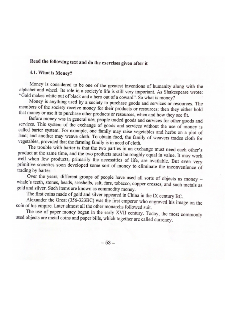 Read The Following Text and Do The | PDF