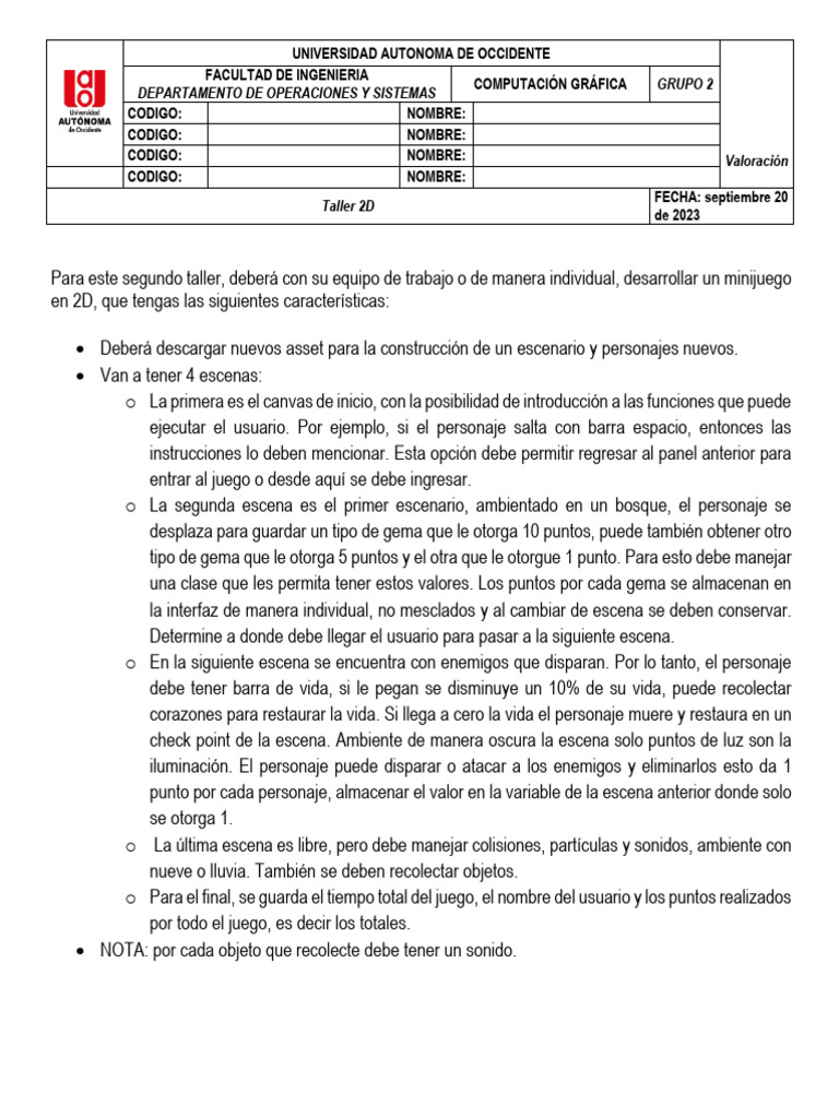 Desarrollo de Minijuego 2D en Unity | PDF | Programa de computadora | Programación