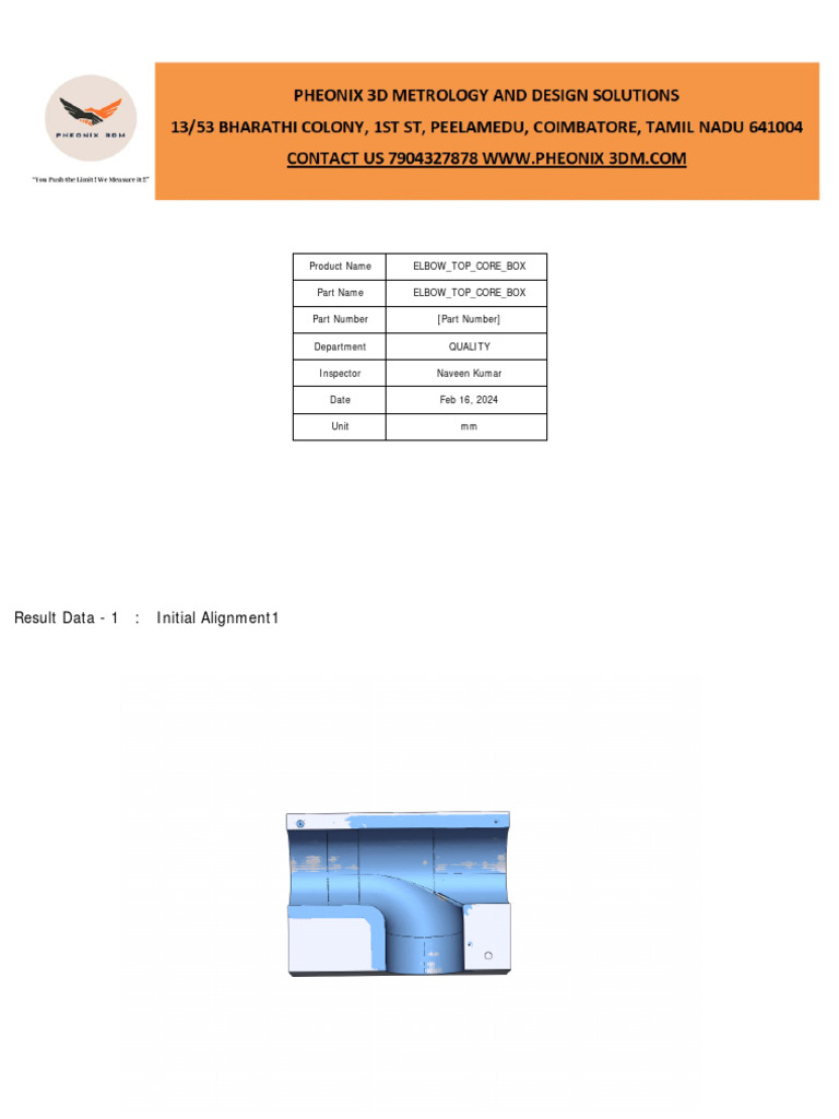 30'' Elbow Casting - D02780e000 Rev.4 - Top Core Box - Scanning Report ...