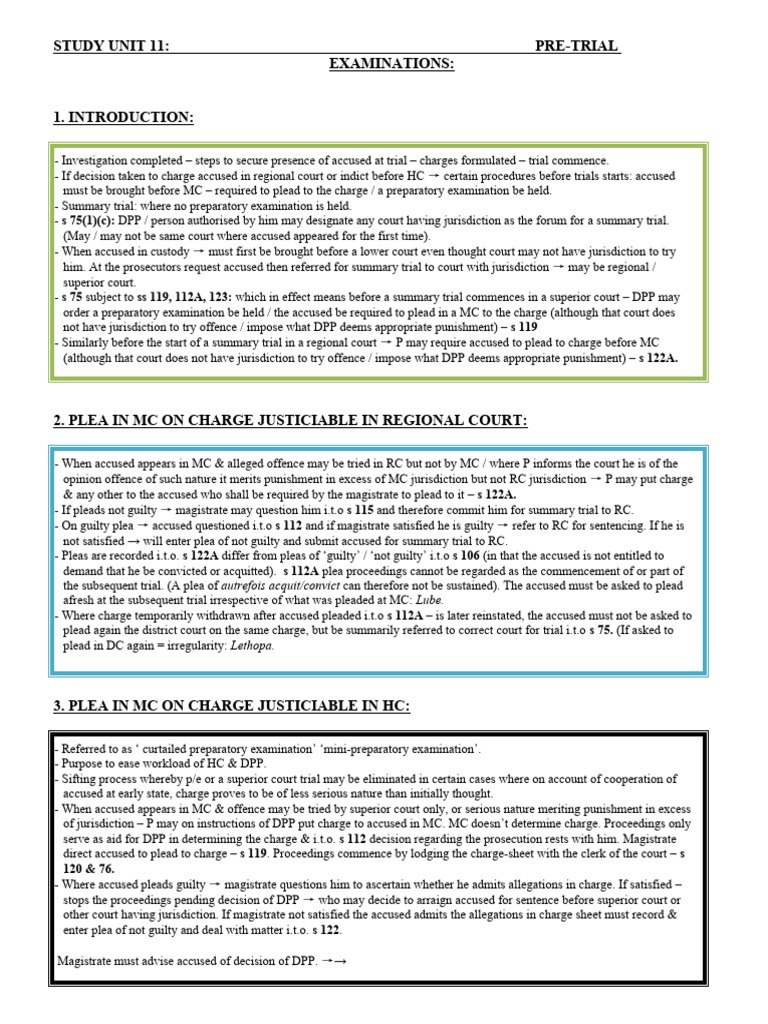 CMP2601-11-Pre-trial-examinations | PDF | Plea | Arraignment