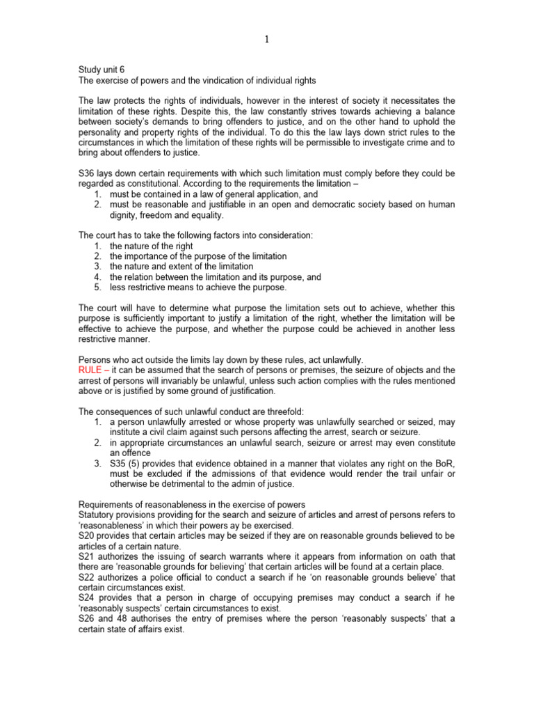 CMP2601 Notes 1 | PDF | Search Warrant | Search And Seizure