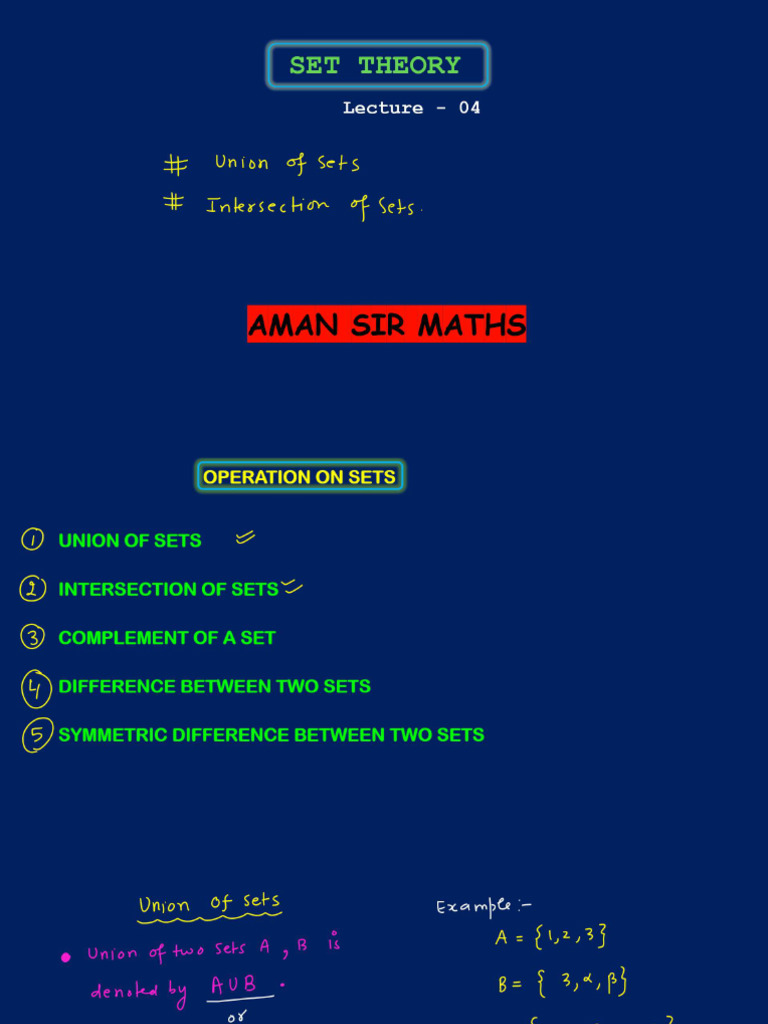 Sets 04 - Class Notes - Bhannat Maths - Compressed | PDF