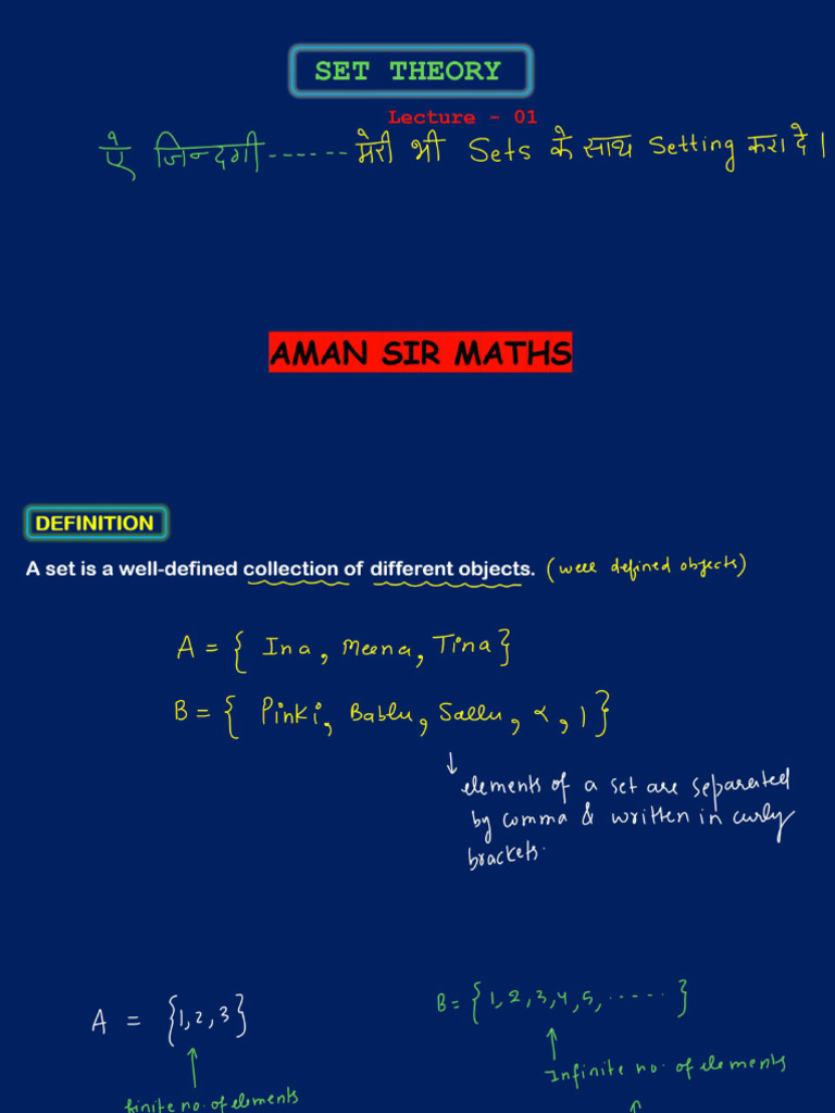 Sets 01 - Class Notes - Bhannat Maths - Compressed | PDF