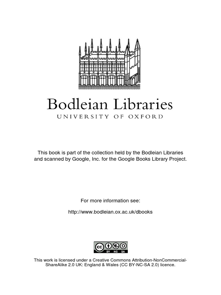 This Book Is Part of The Collection Held by The Bodleian Libraries and ...