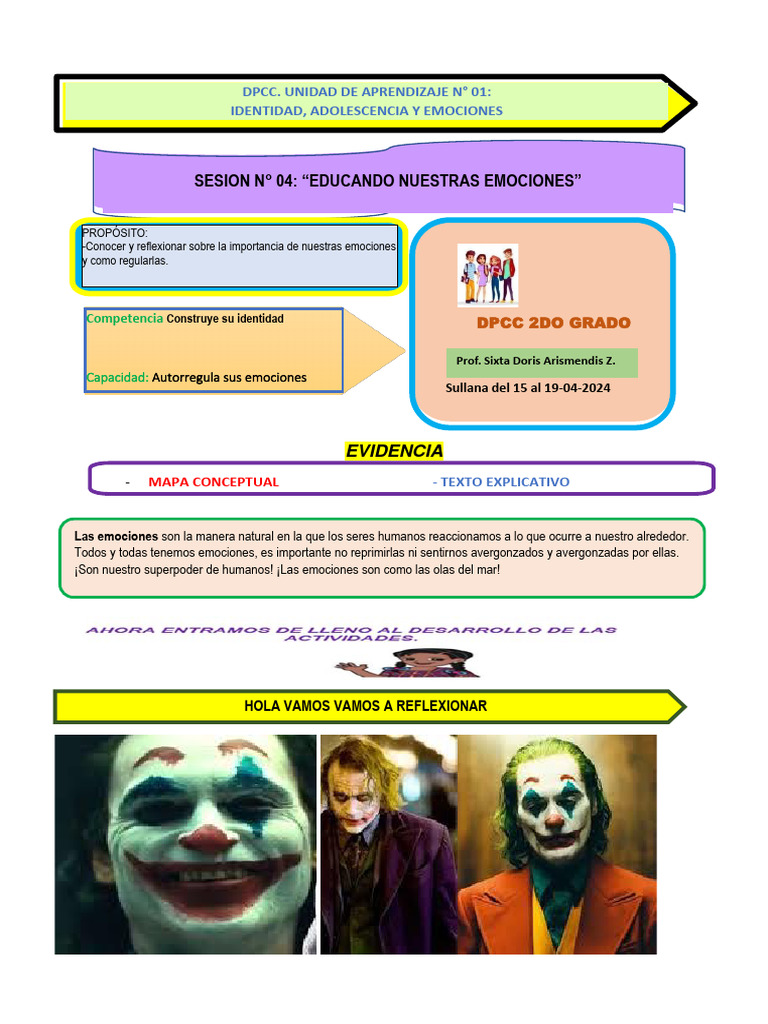 Ficha DPCC Sesion 04 Uni 01 Segundo 2024 | PDF