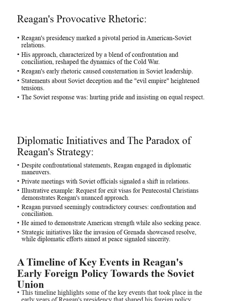 Reagan's Cold War Rhetoric and Strategy | PDF | Ronald Reagan | Soviet ...