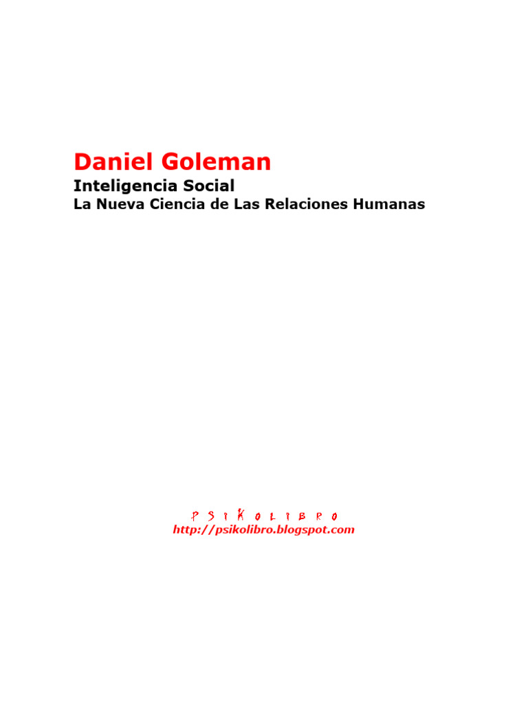 Inteligencia Social de Daniel Goleman | PDF