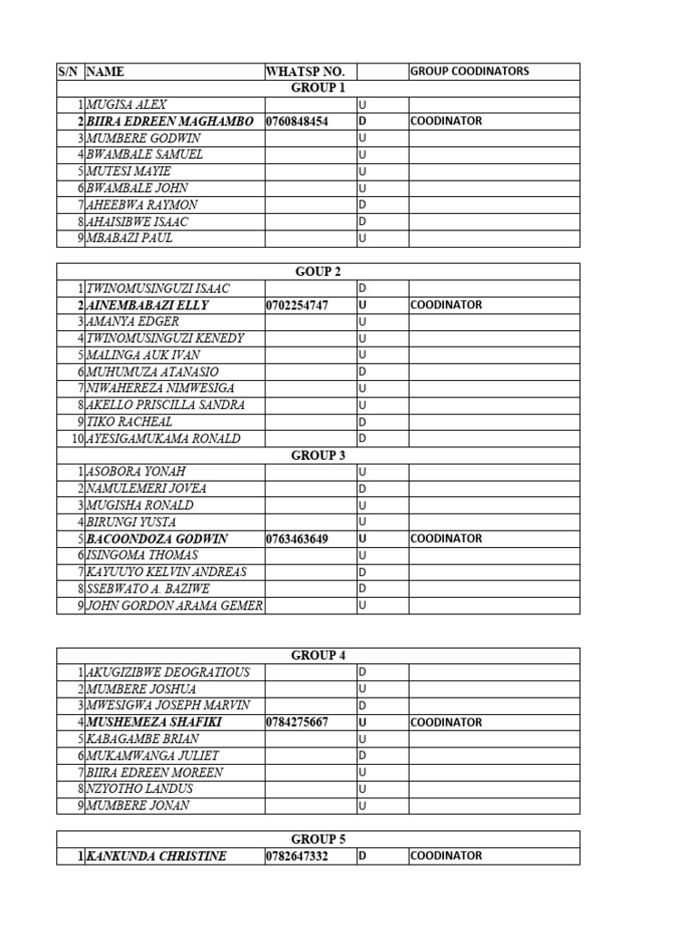 Updated Groups For Ndee Discussion | PDF
