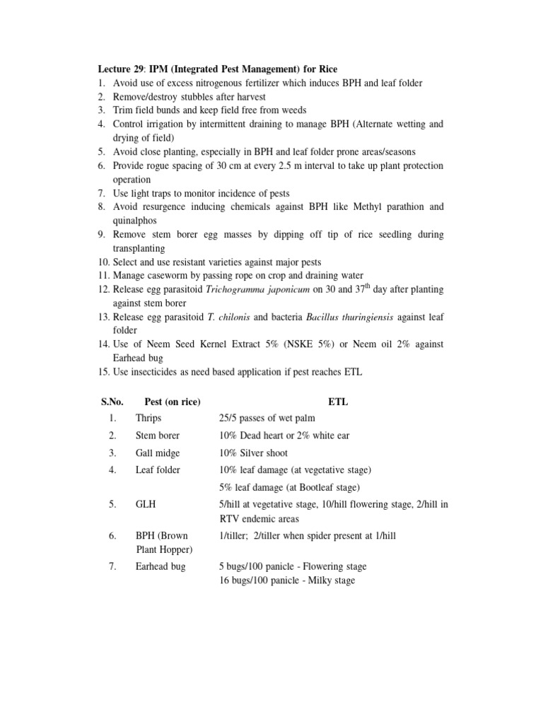 Lec 29 | PDF | Pest (Organism) | Insects