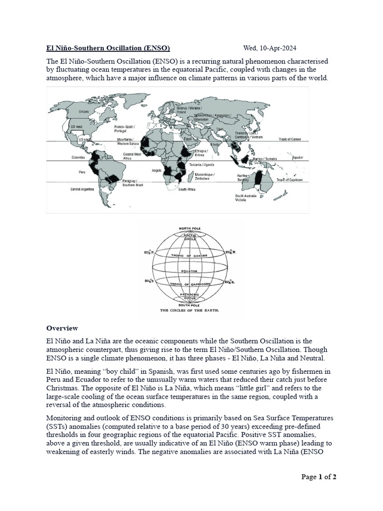 El Niño | PDF | Sea Surface Temperature | Natural Environment