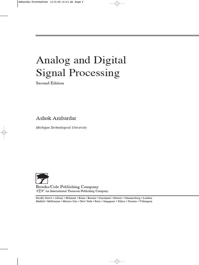 Analog and Digital Signal Processing Sec | PDF | Discrete Fourier Transform | Mathematical Analysis