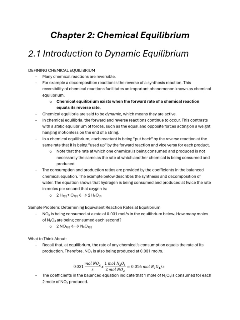 Chem 12 Equilibrium | PDF | Reaction Rate | Chemical Equilibrium
