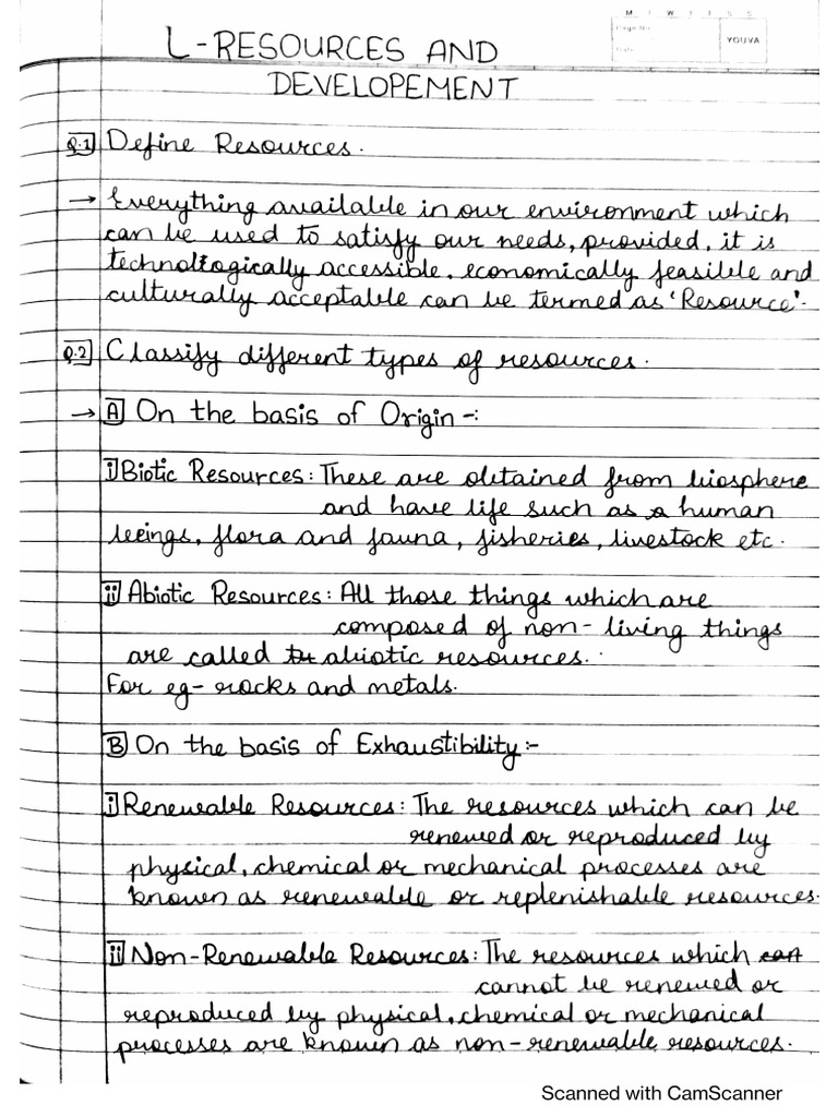 Geography L 1 Resources and Development | PDF