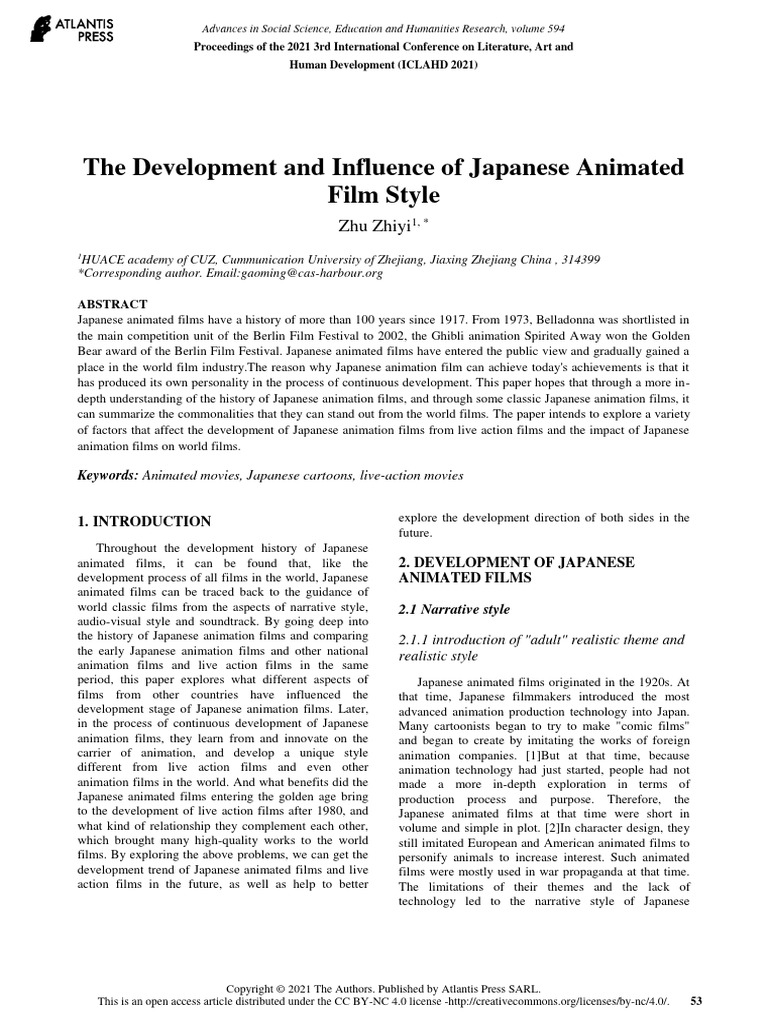 The Development and Influence of Japanese Animated Film Style | PDF ...