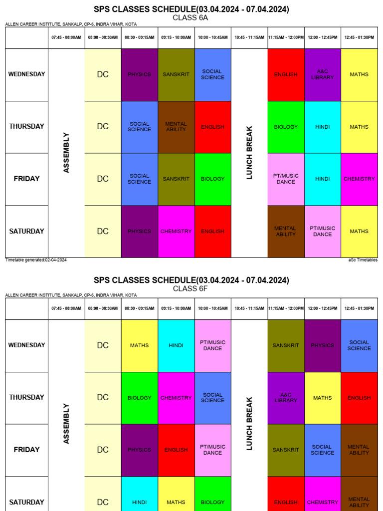 Class 6A: Wednesday | PDF | Physical Sciences | Natural Sciences