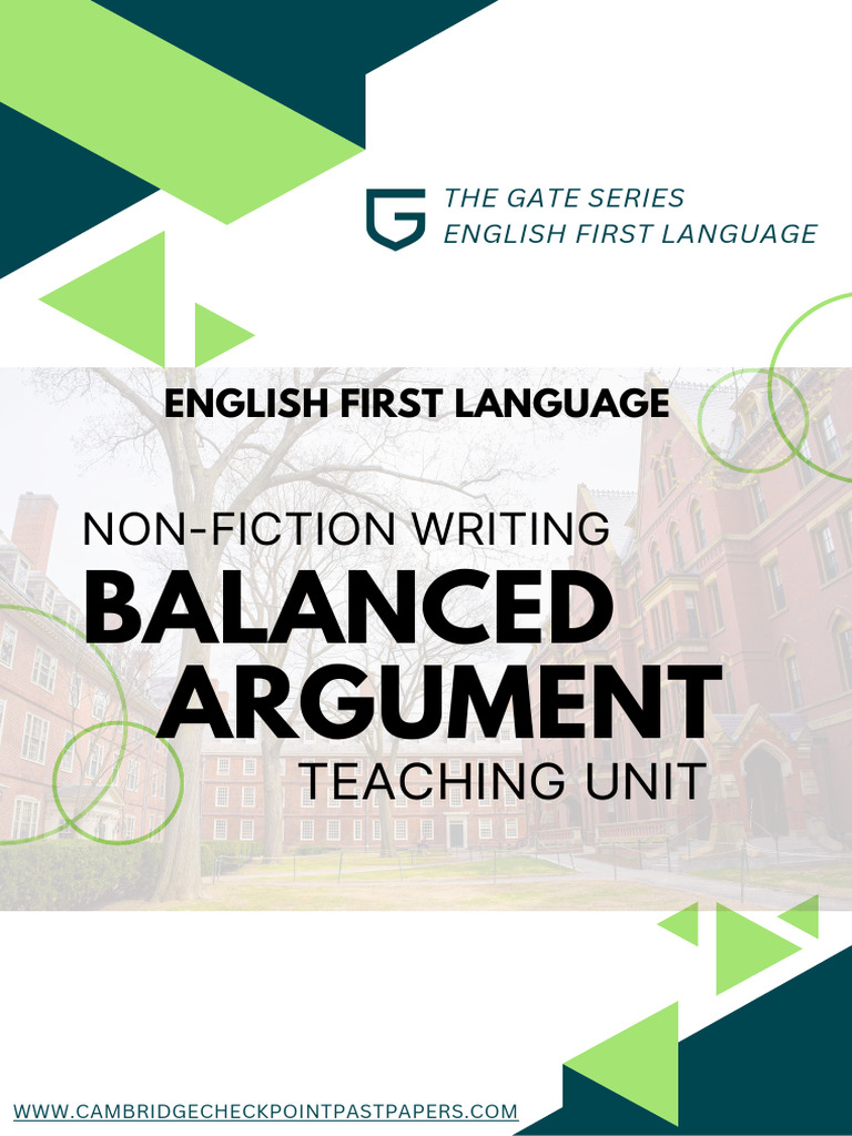 Teaching Balanced Argument Writing | PDF | Argument | Vocabulary