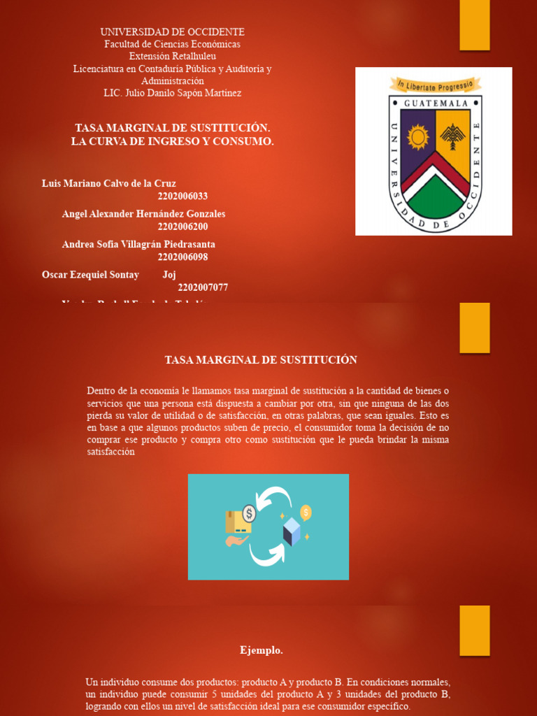 Tasa Marginal de Sustitución, y Curva de Ingresos y Consumo | Descargar ...