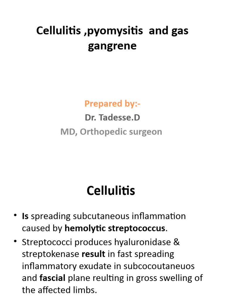 Cellulitis, Pyomyositis, and Gas Gangrene | PDF | Clinical Medicine ...
